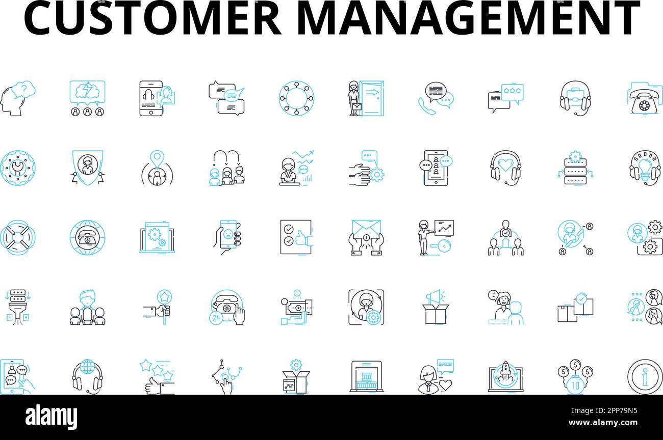 Customer management linear icons set. Service, Satisfaction, Loyalty ... Customer management linear icons set. Service, Satisfaction, Loyalty ...