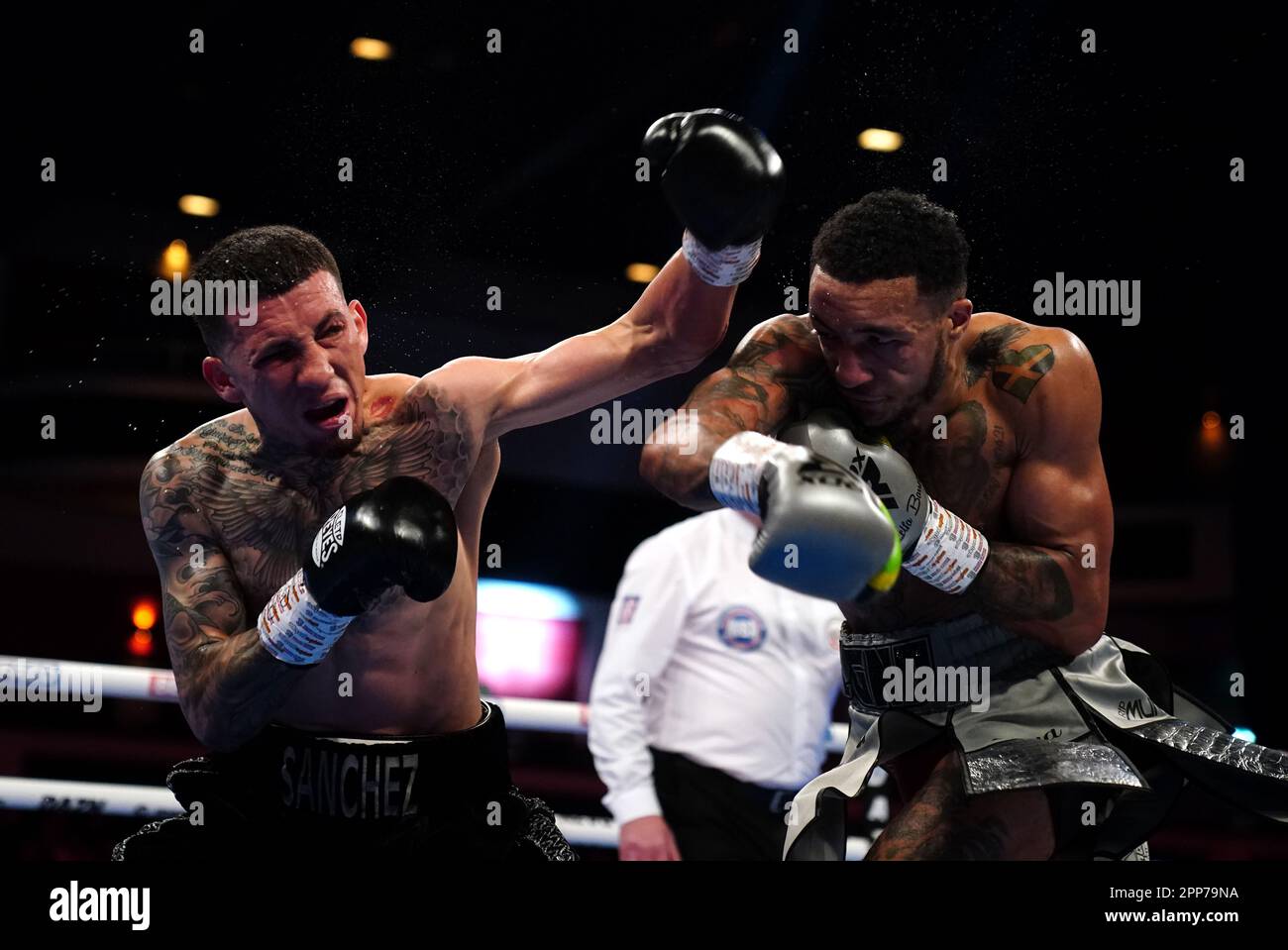 Zelfa Barrett Right And Jason Sanchez In The Super Feather Weight Bout At Cardiff