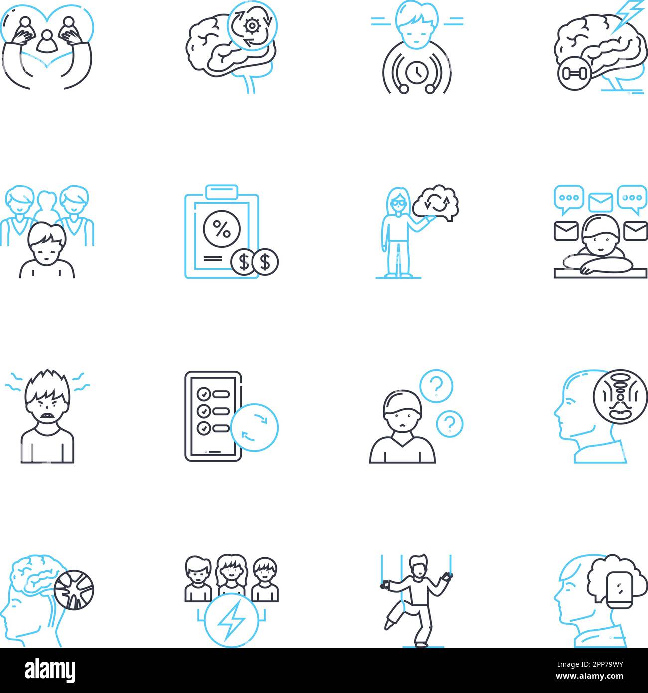 Animal behavior linear icons set. Instinct, Aggression, Communication ...