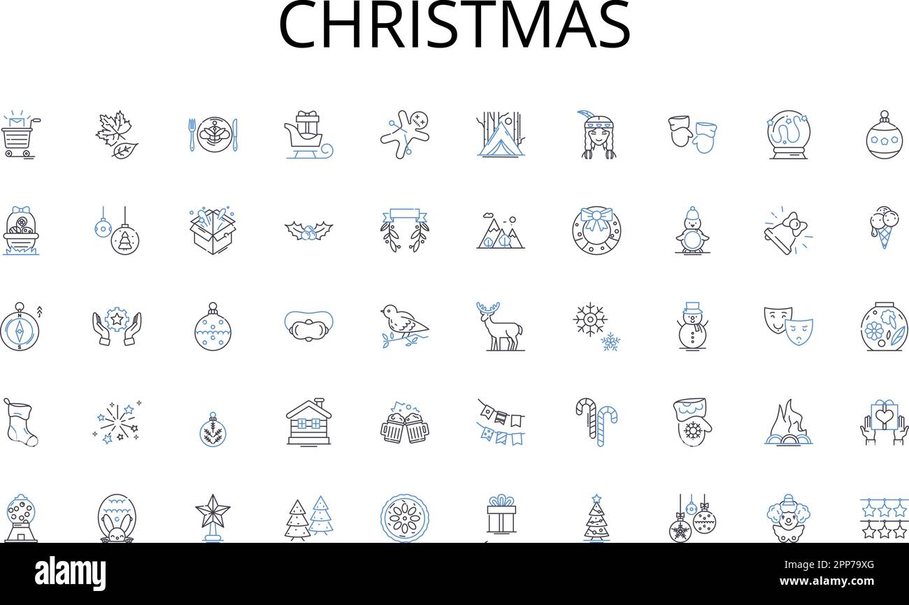 Christmas line icons collection. Advocacy, Empowerment, Volunteerism ...
