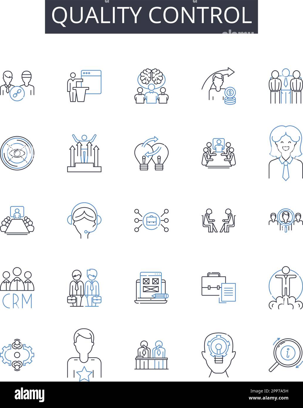 Quality control line icons collection. Risk management, Project ...