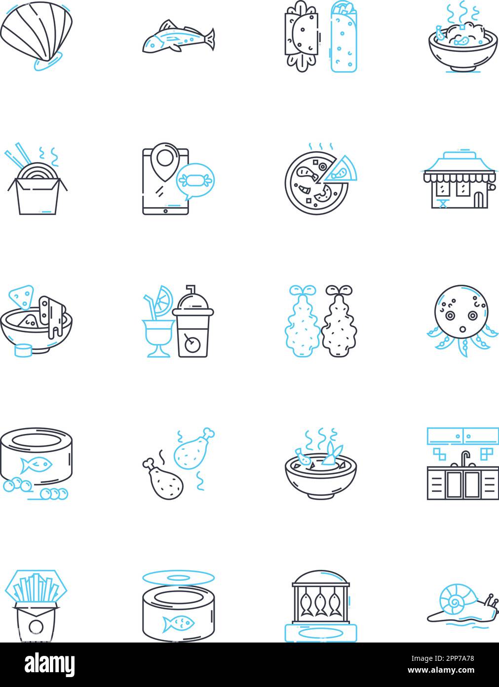 Spread linear icons set. Dissemination, Diffusion, Propagation ...