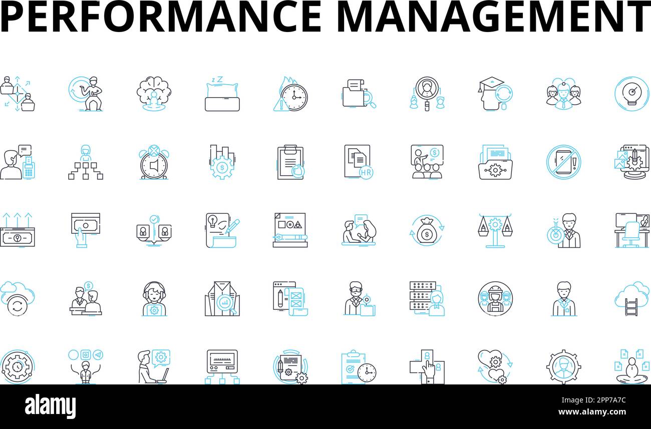 Performance management linear icons set. Metrics, Feedback, Goals ... Performance management linear icons set. Metrics, Feedback, Goals ...