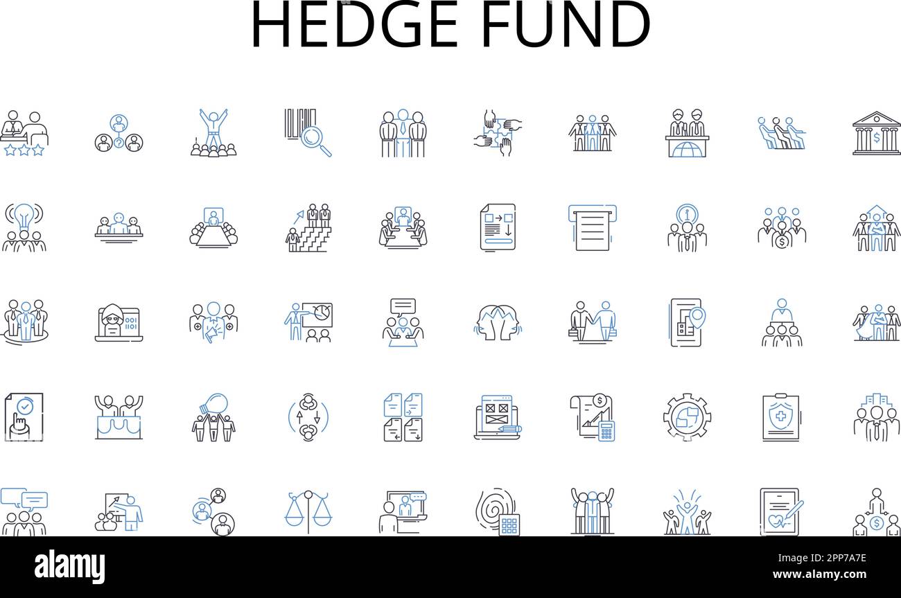 Hedge fund line icons collection. Multitasking, Overworked, Chaos ...