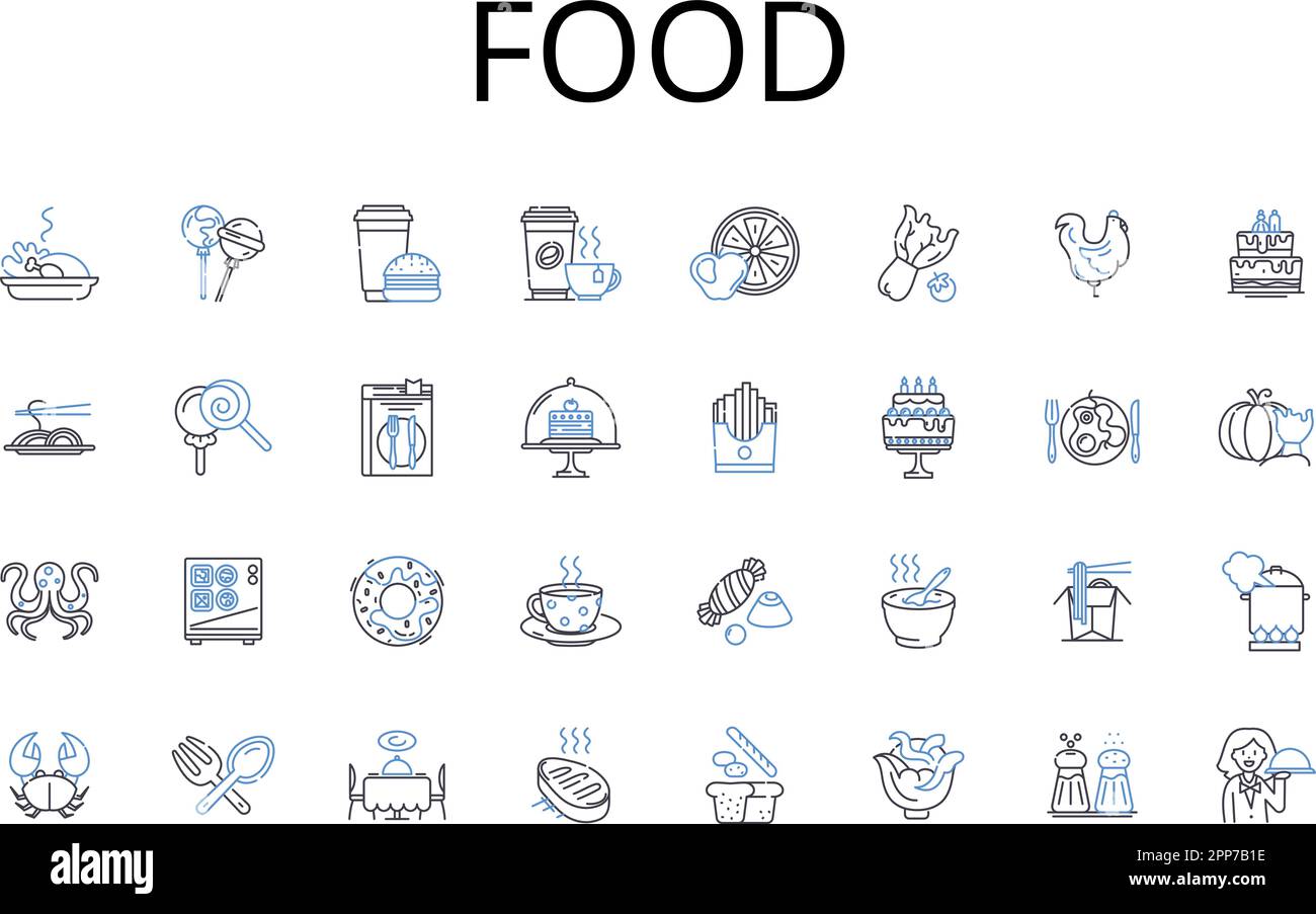 Food line icons collection. Beverage, Cuisine, Grub, Nourishment ...