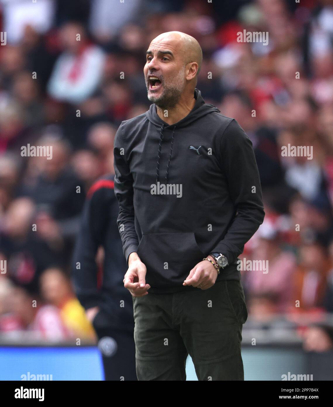 London, UK. 22nd Apr, 2023. Pep Guardiola (Man City manager) at the ...