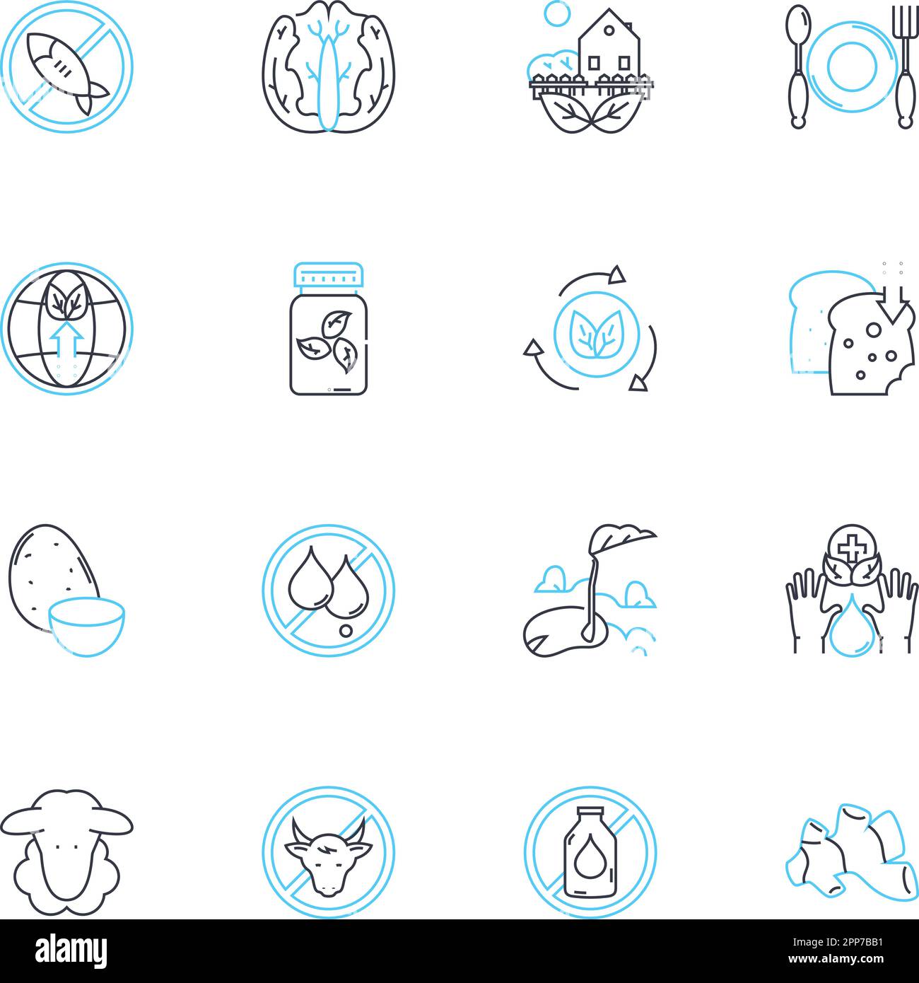 Non-meat-eating linear icons set. Vegetarian, Vegan, Plant-based, Soy ...