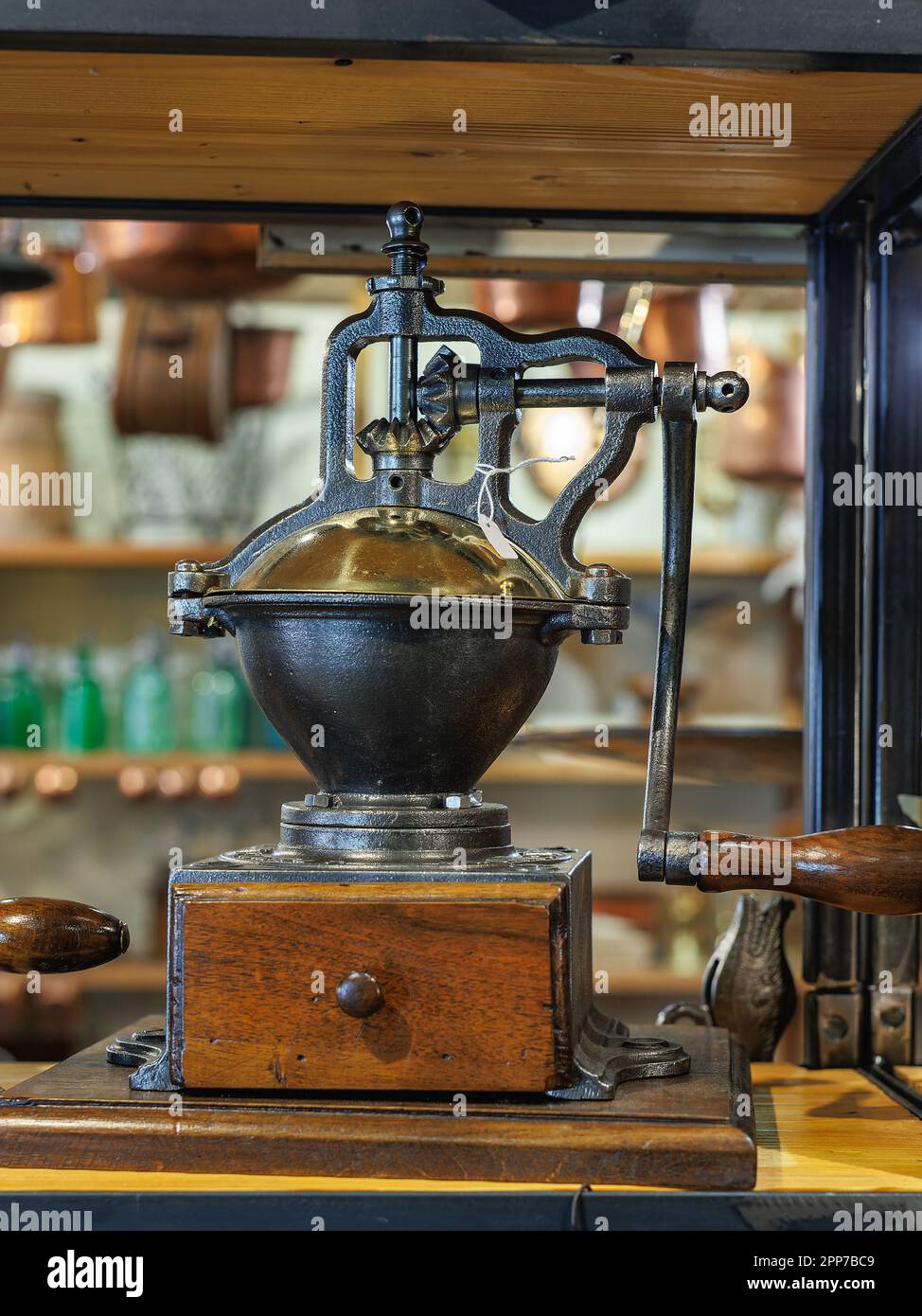 Manual Vintage Wooden and Iron Grinders Stock Photo - Alamy