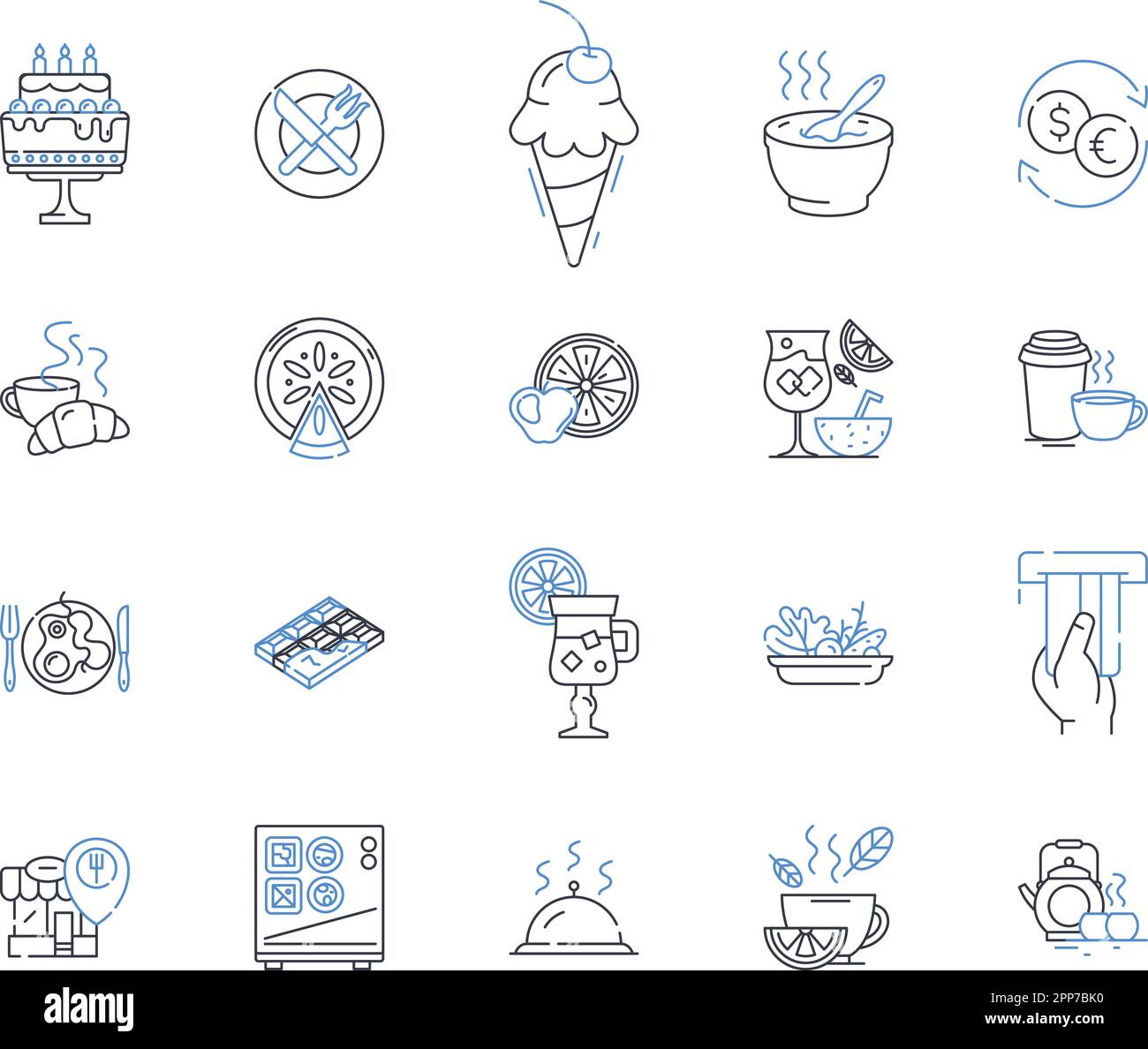 Catering Coordination Line Icons Collection Culinary Banquet Service Menu Hospitality