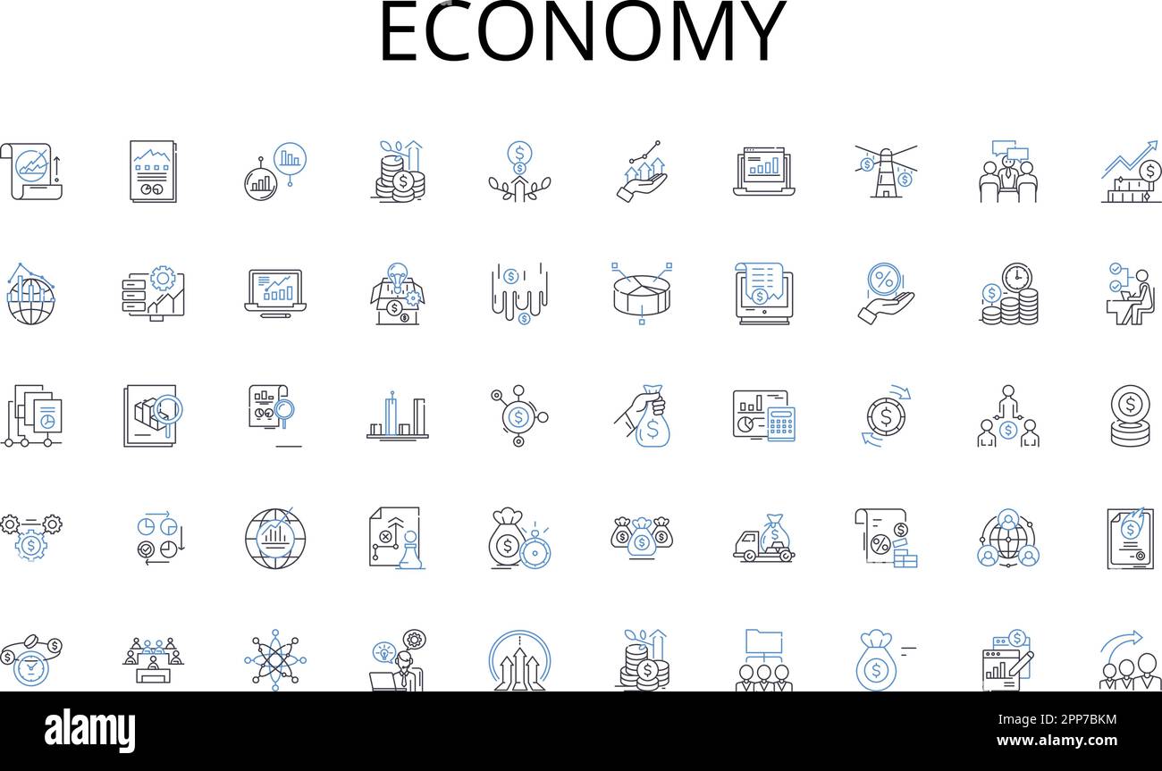 Economy line icons collection. Collaboration, Teamwork, Support ...