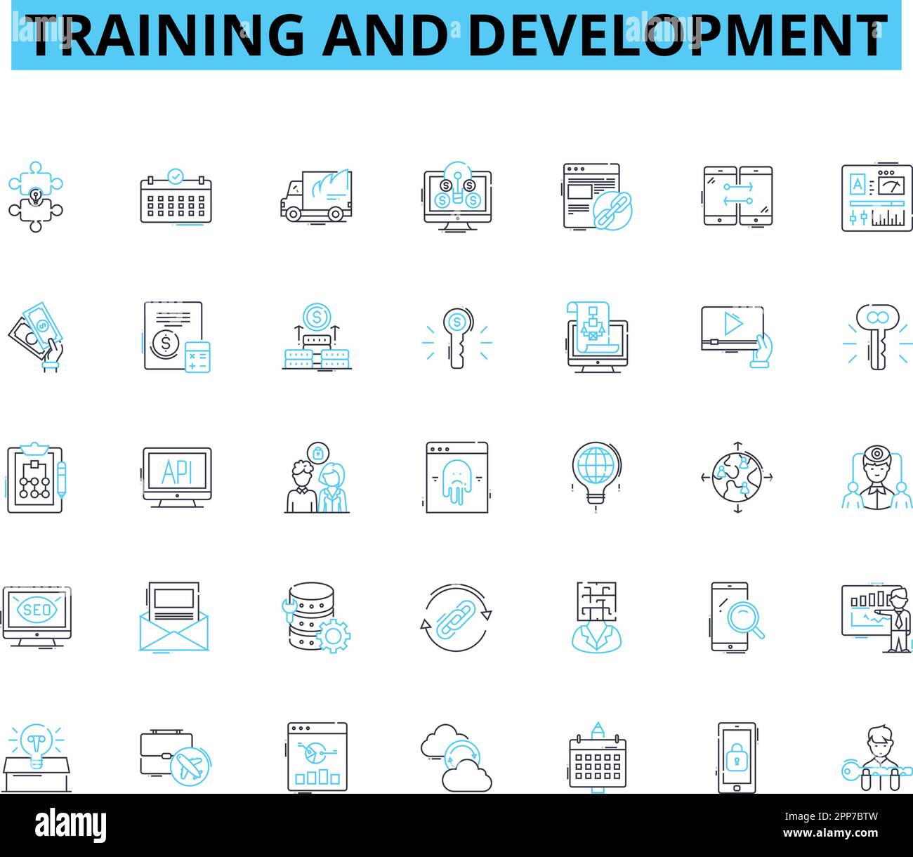 Training and development linear icons set. Growth, Performance ... Training and development linear icons set. Growth, Performance ...