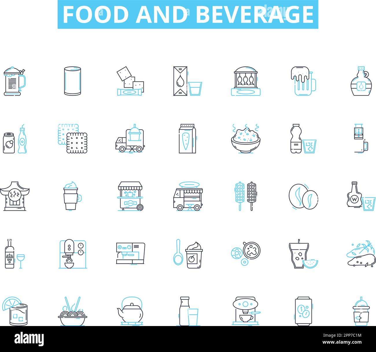 Food and beverage linear icons set. Delicious, Savory, Spicy, Tangy ...