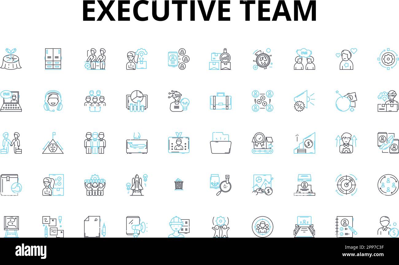 Executive team linear icons set. Leadership, Decision-making, Vision ...