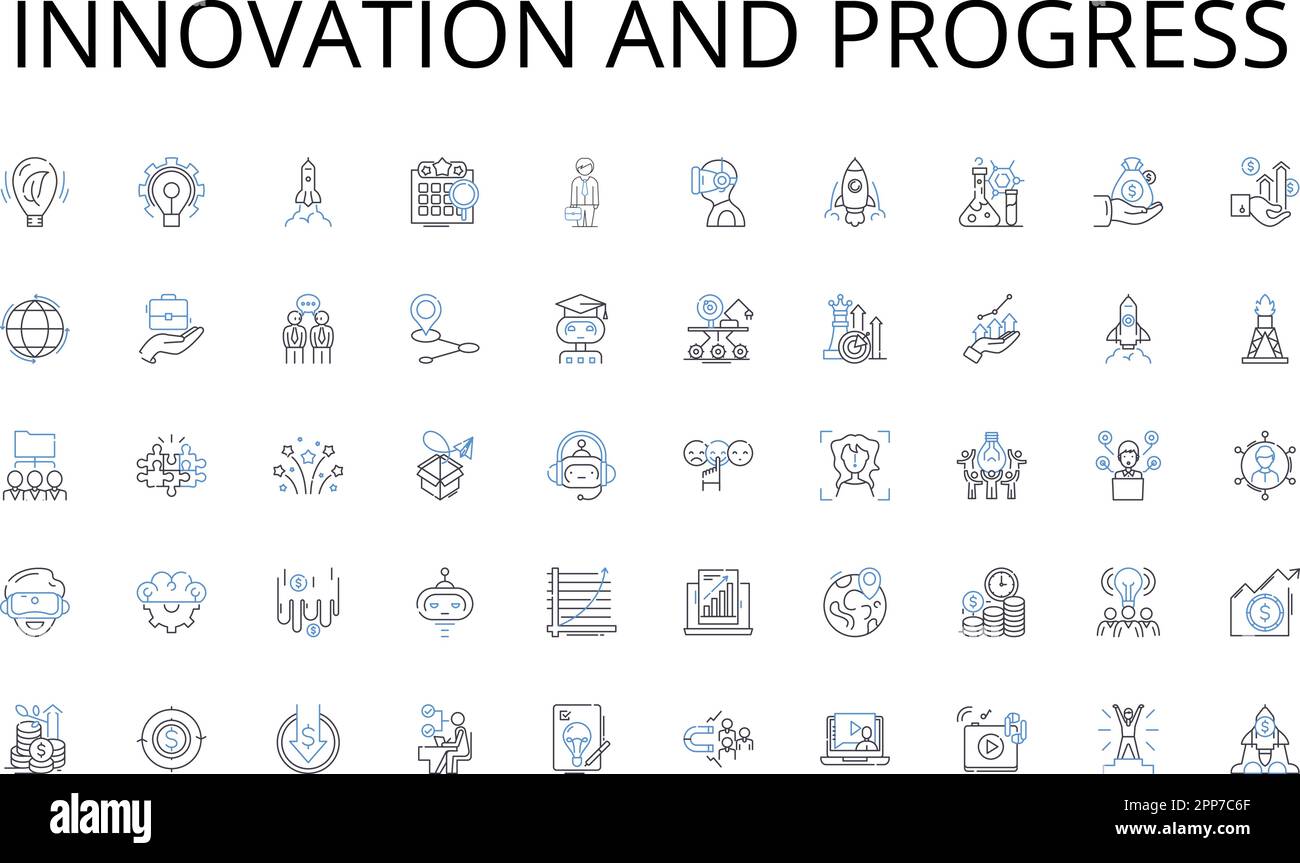 Innovation and progress line icons collection. Responsive, Trusrthy ...