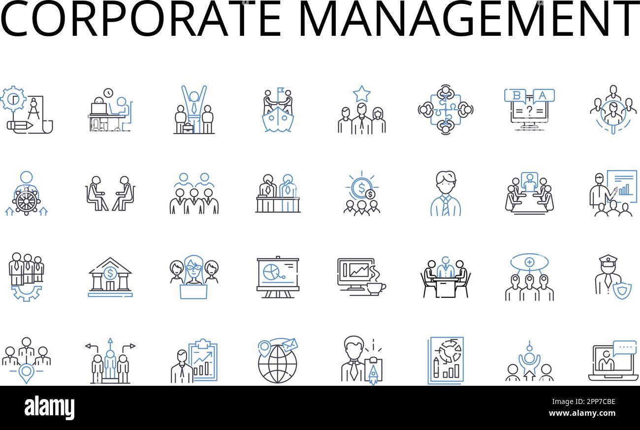 Corporate Management line icons collection. Executive Leadership ... Corporate Management line icons collection. Executive Leadership ...