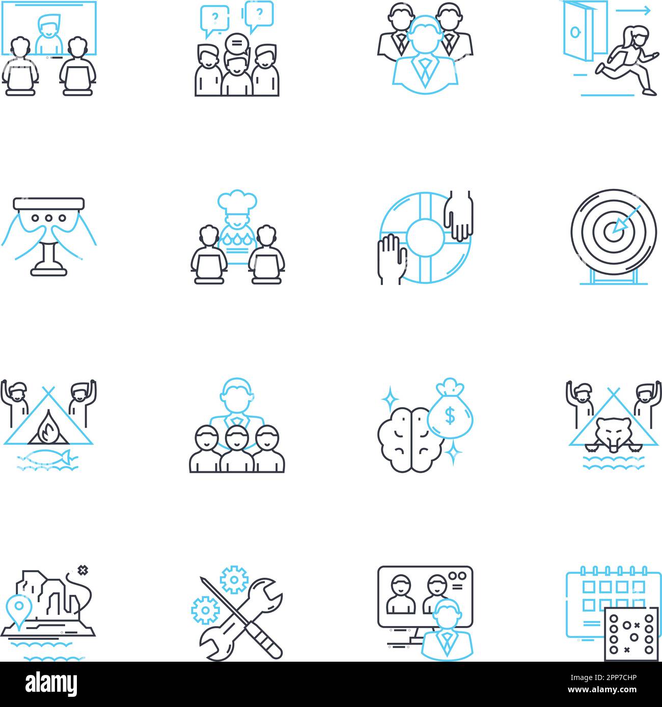 Partnership coalition linear icons set. Collaboration, Alliance, Unity ...