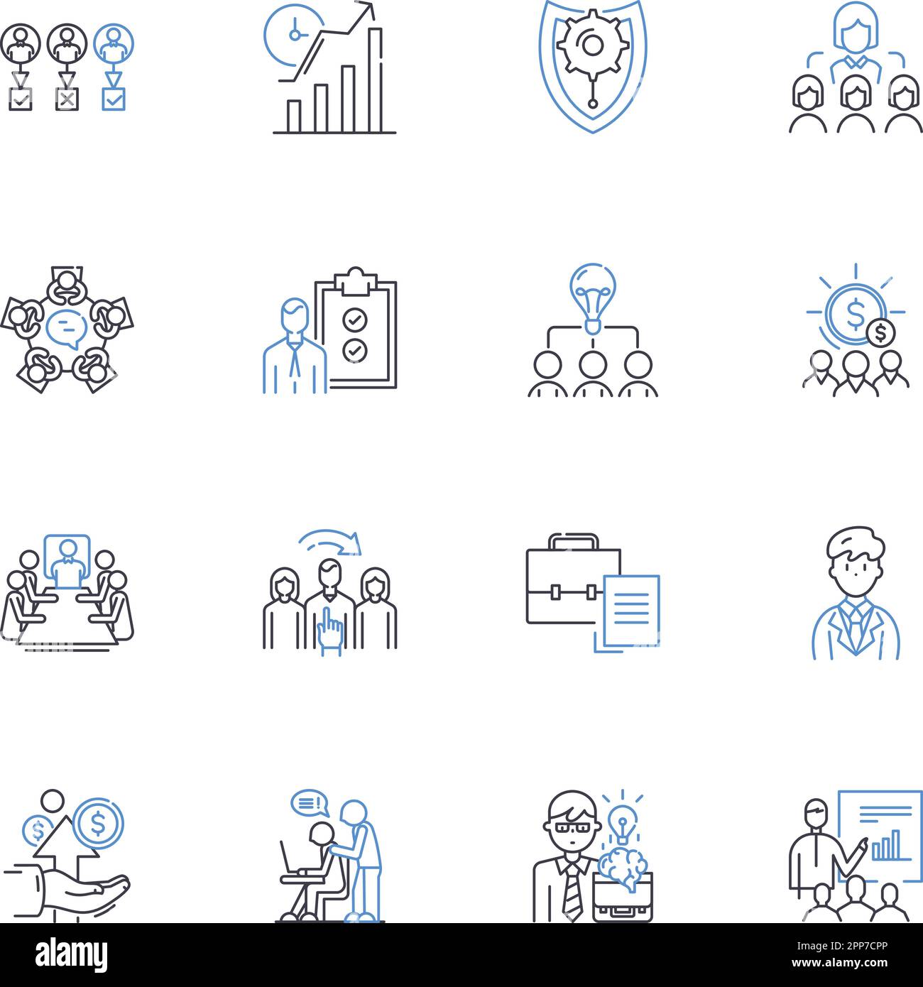 Team manager line icons collection. Leadership, Goal-oriented, Strategy ...
