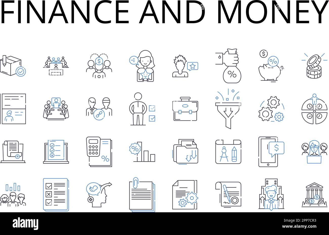 Finance and money line icons collection. Capital, Funds, Wealth ...