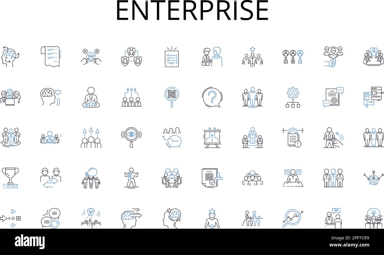 Enterprise line icons collection. Hiking, Reading, Painting, Biking ...