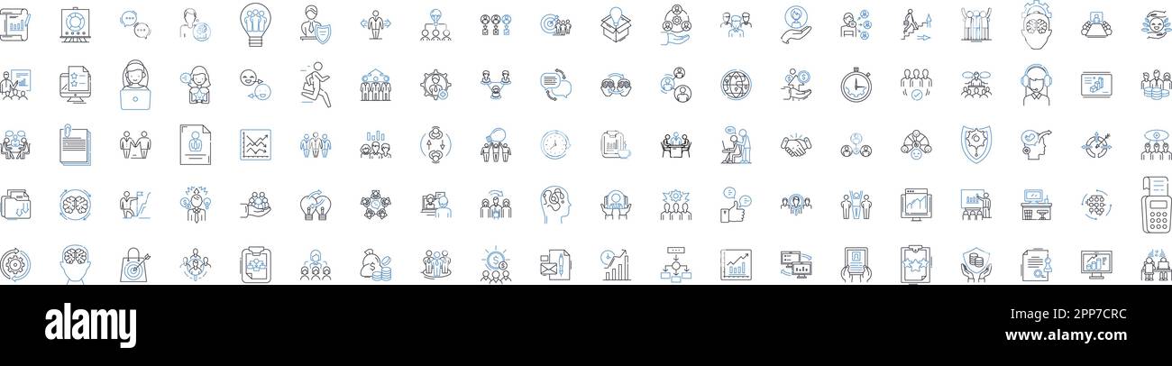 Administration plan line icons collection. Strategy, Tactics ...