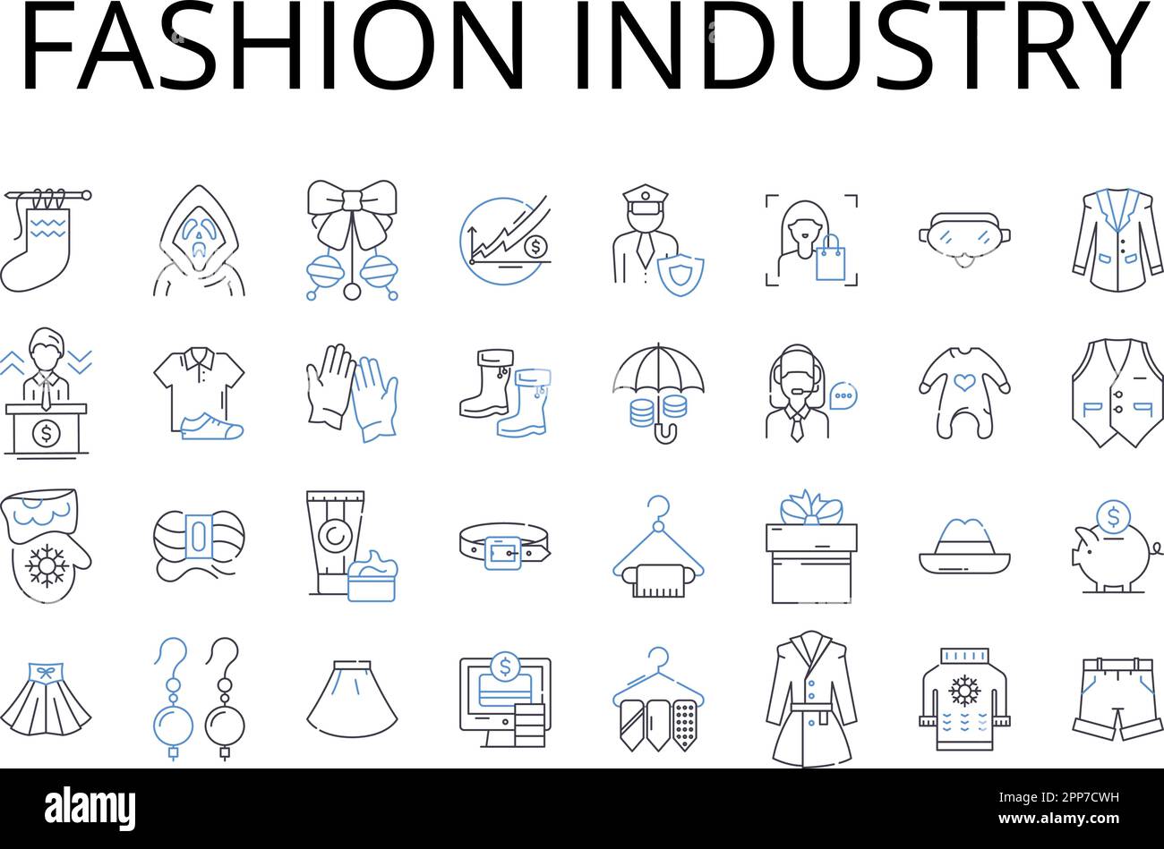 Fashion industry line icons collection. Beauty business, Car industry ...