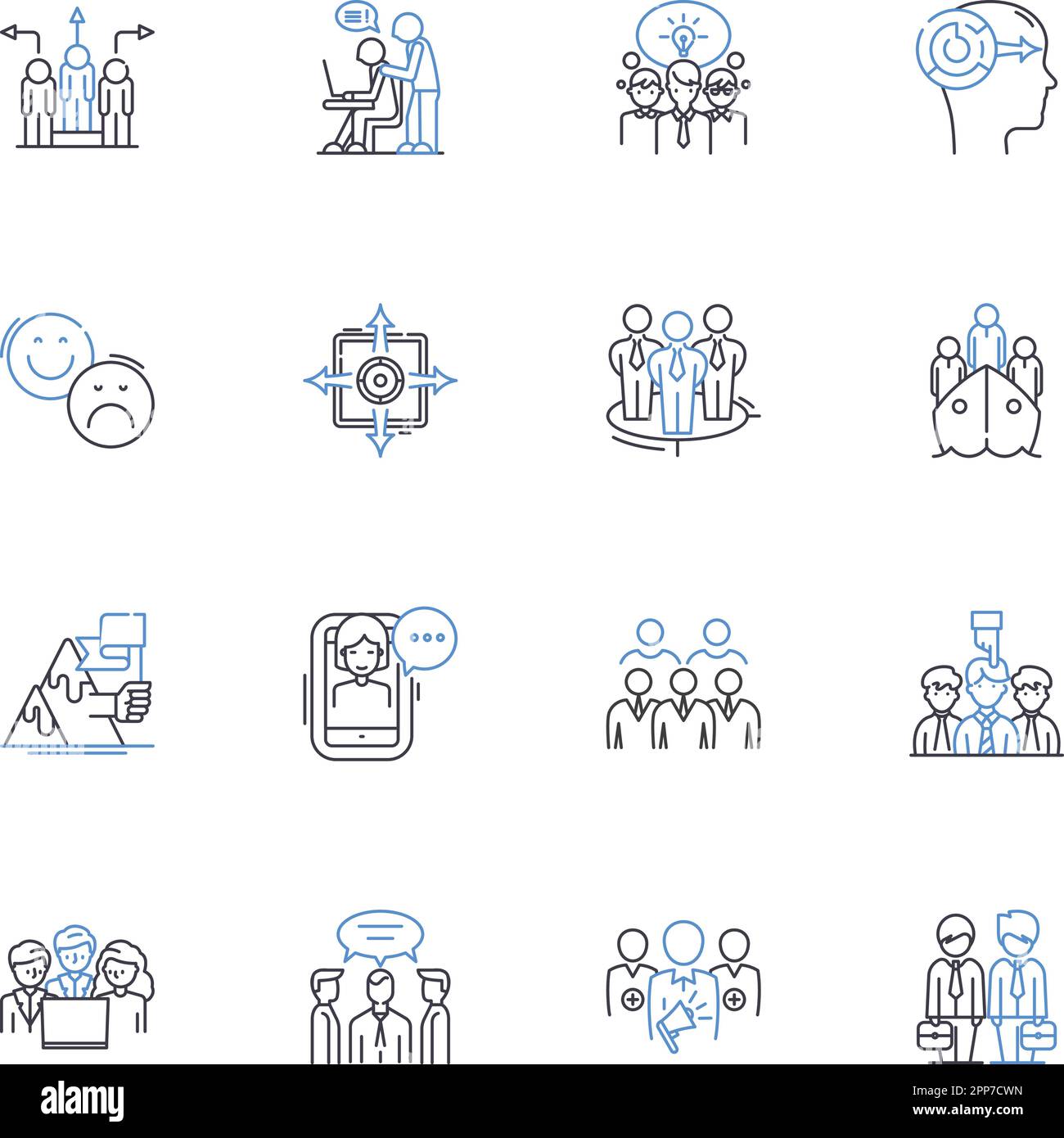 Congruous partnership line icons collection. Synergistic, Compatible ...