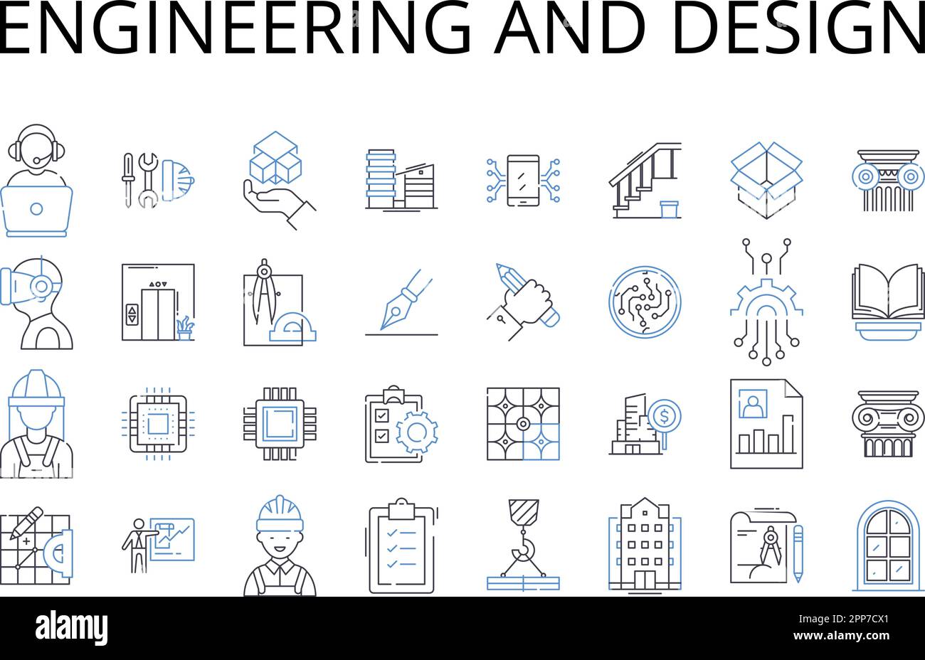 Engineering and design line icons collection. Articulate discourse ...