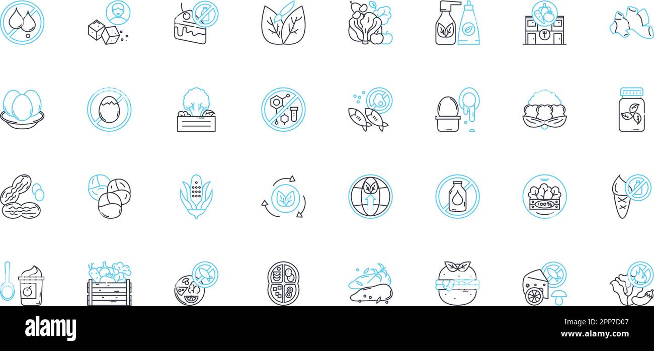 Athletic Fitness linear icons set. Endurance, Strength, Agility ...