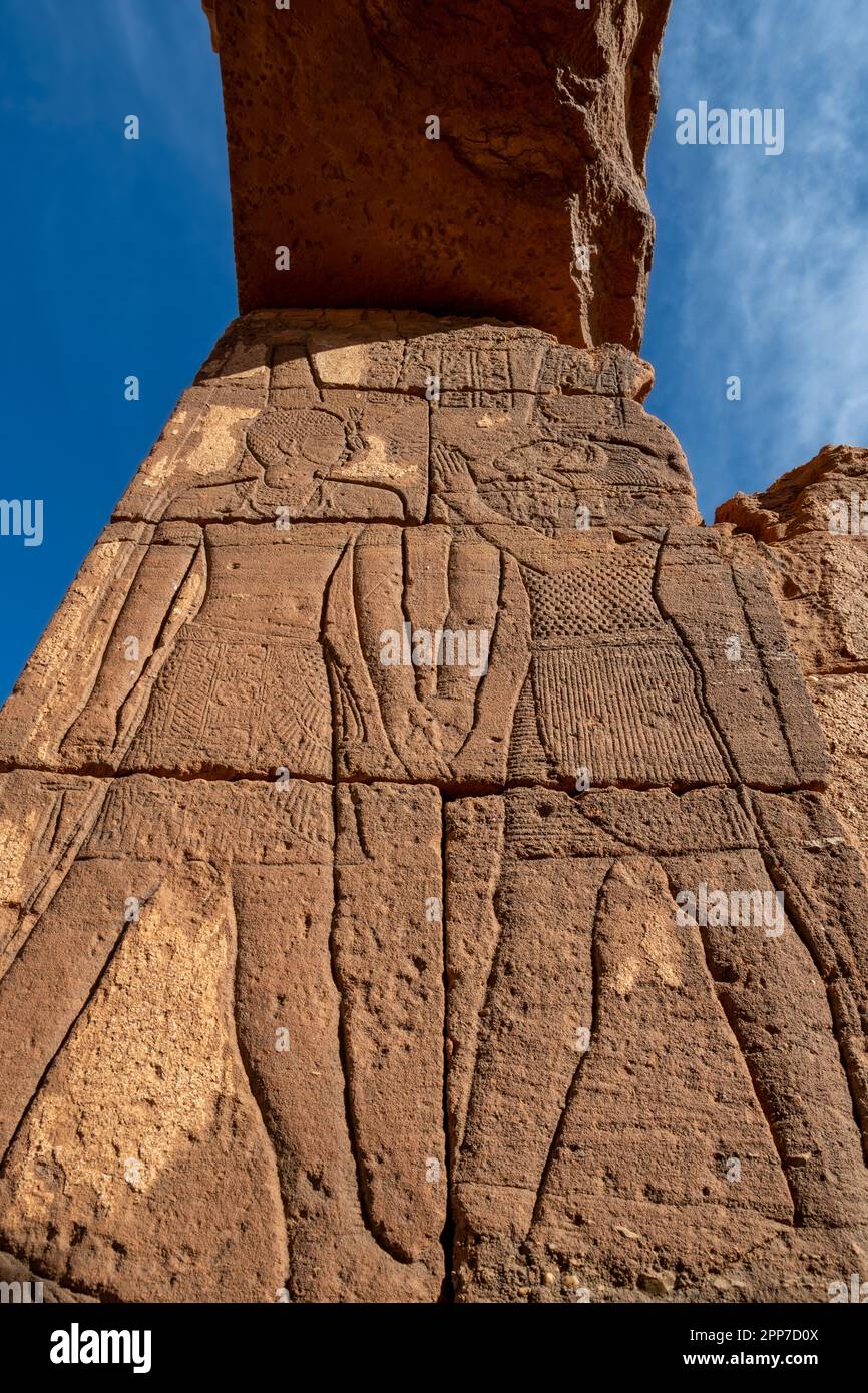 Relief carvings at the Temple of Amun, Naqa, Sudan Stock Photo - Alamy