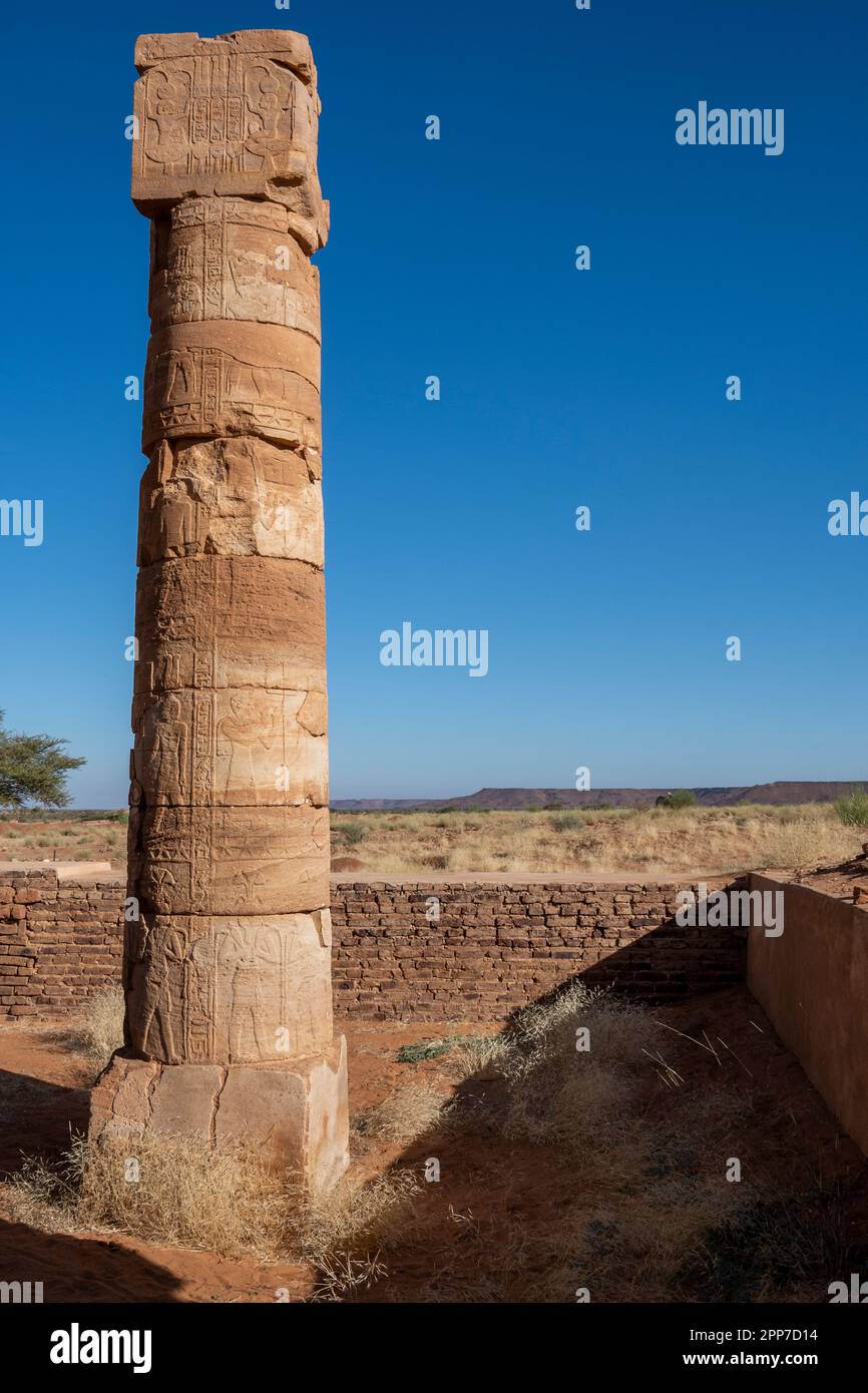 A Column at the Temple of Amun, Naqa, Sudan Stock Photo - Alamy
