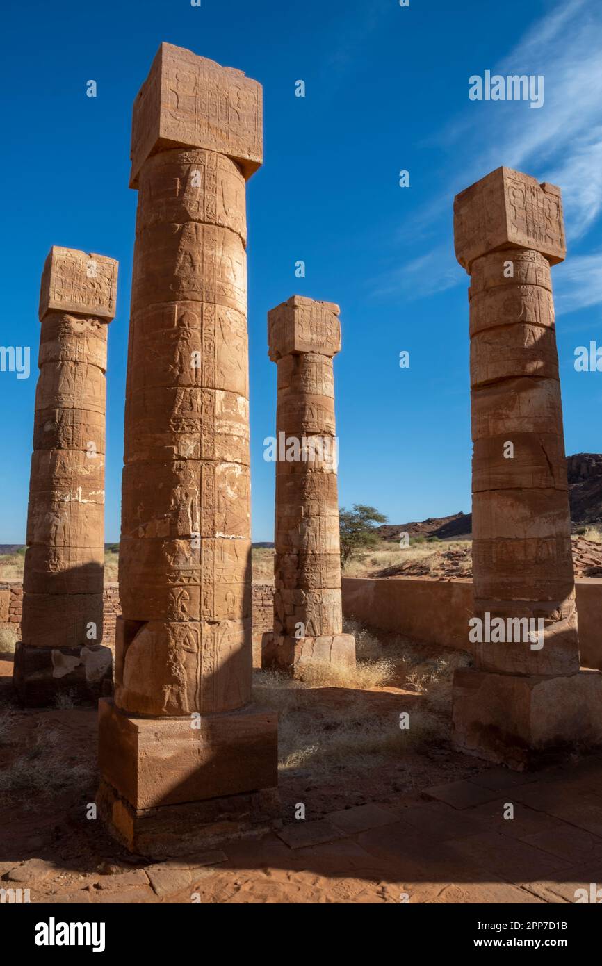 Columns at the Temple of Amun, Naqa, Sudan Stock Photo - Alamy