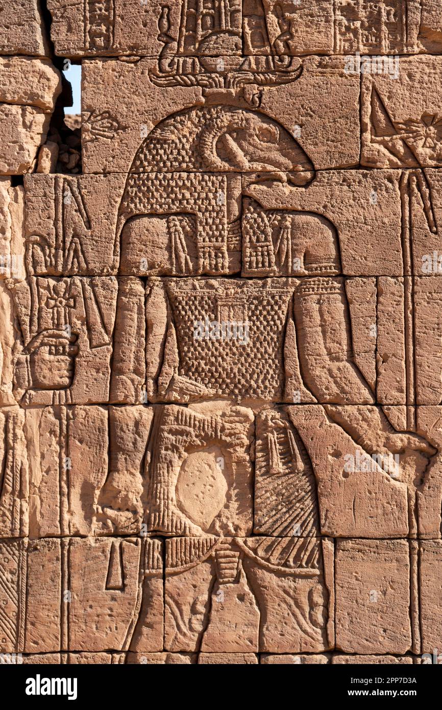Relief Carvings on the Temple of Apedemak, Naqa, Sudan Stock Photo - Alamy