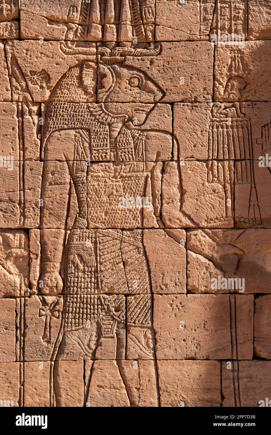 Relief Carvings on the Temple of Apedemak, Naqa, Sudan Stock Photo - Alamy