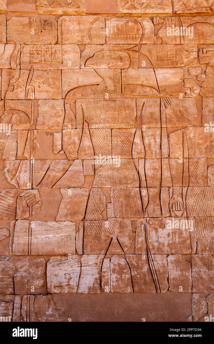 Relief Carvings on the Temple of Apedemak, Naqa, Sudan Stock Photo - Alamy
