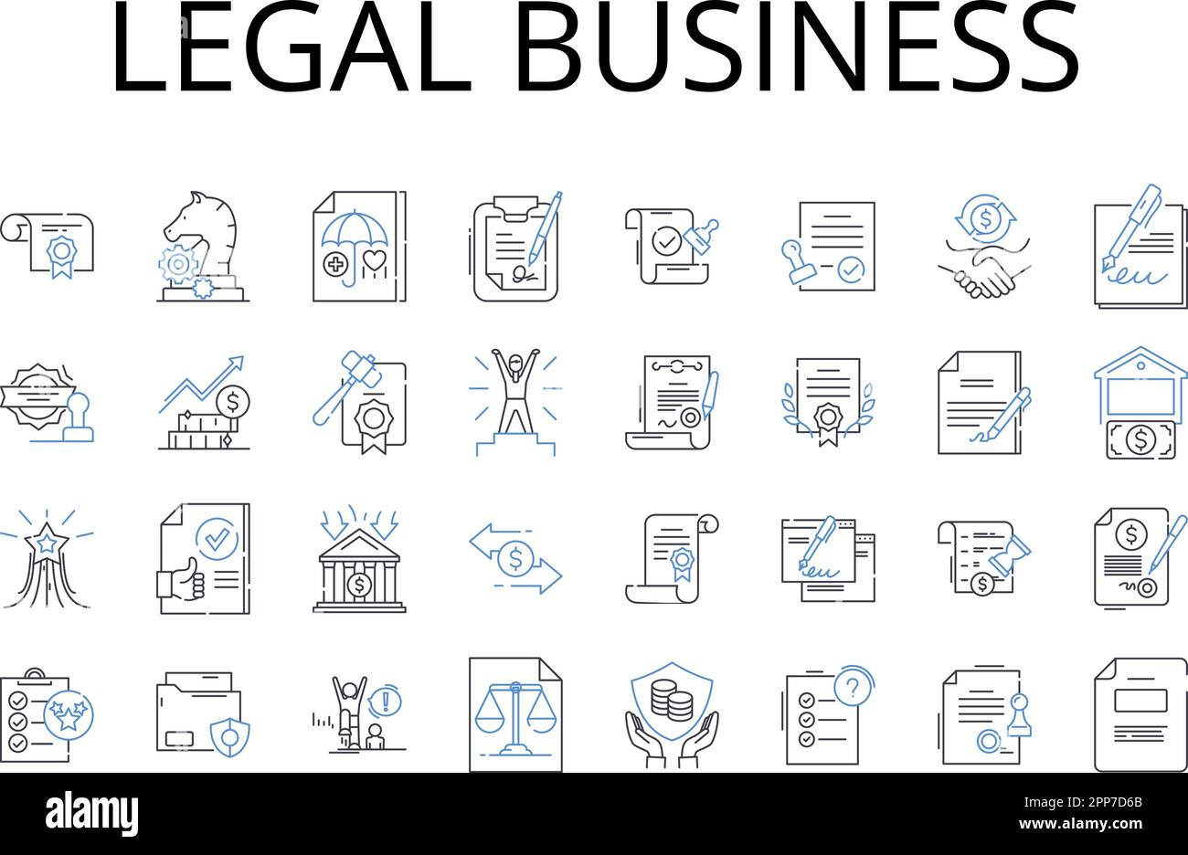 Legal business line icons collection. Financial sector, Corporate world ...