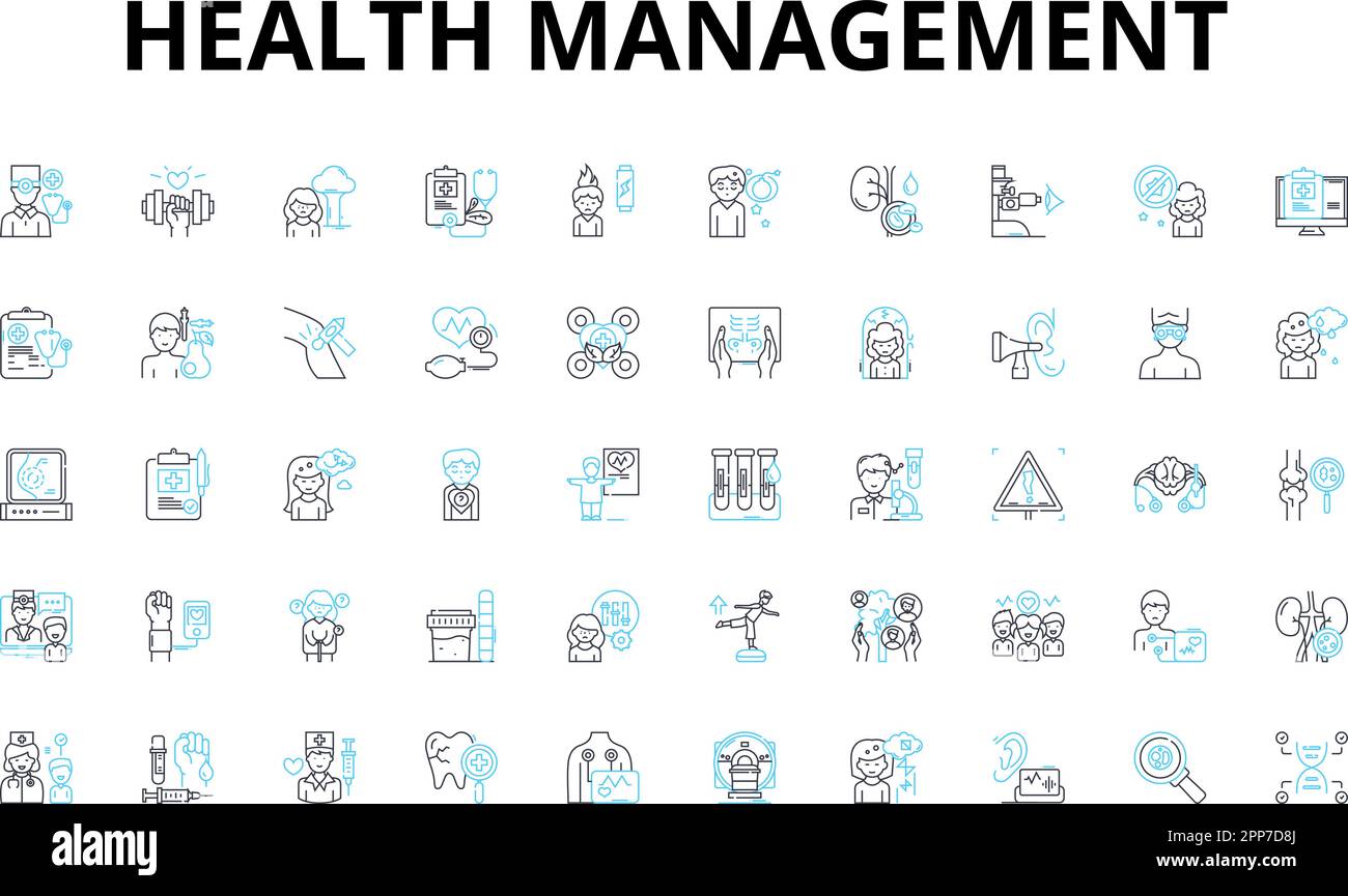 Health management linear icons set. Wellness, Fitness, Nutrition ...