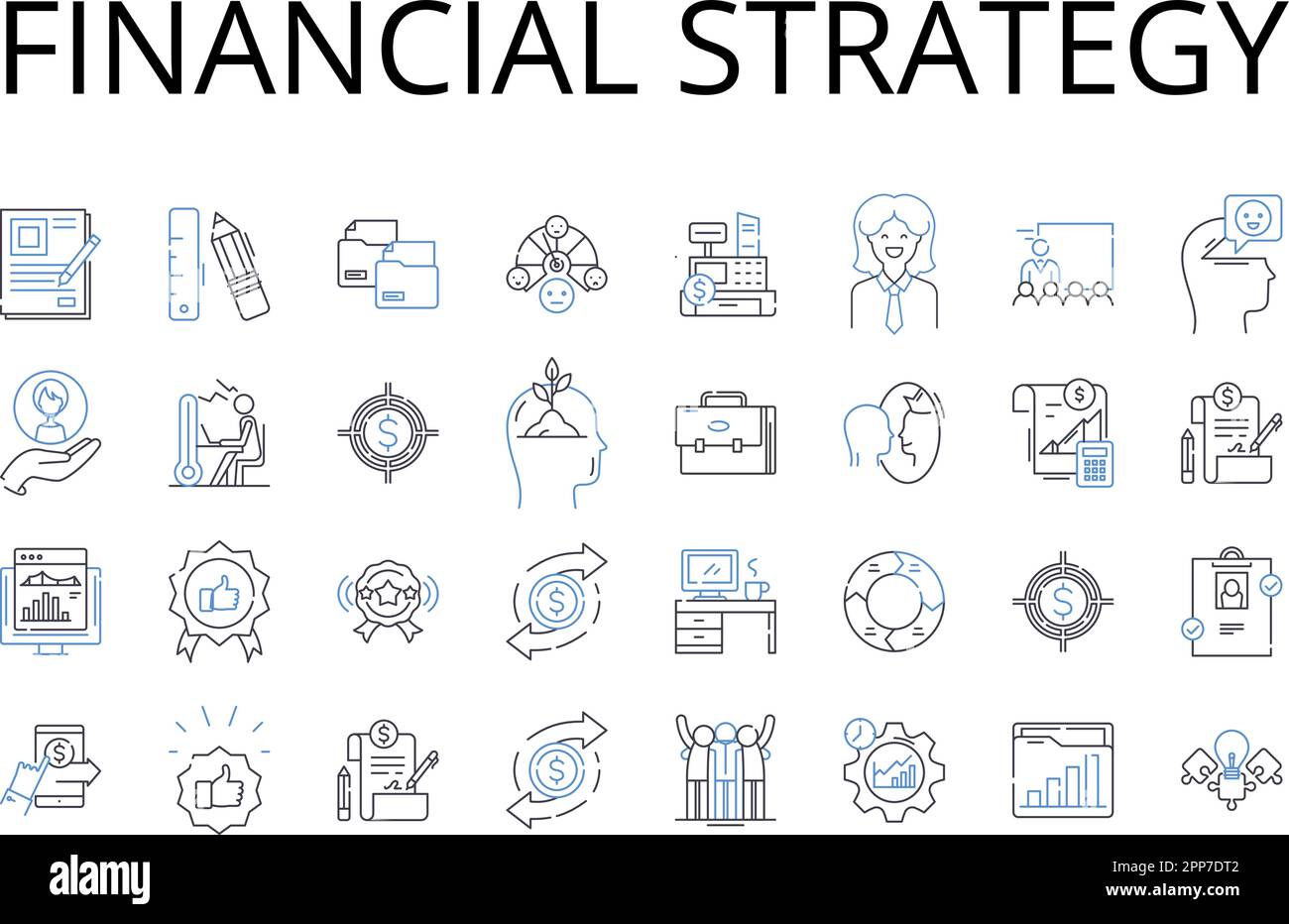 Financial strategy line icons collection. Marketing plan, Business ... Financial strategy line icons collection. Marketing plan, Business ...