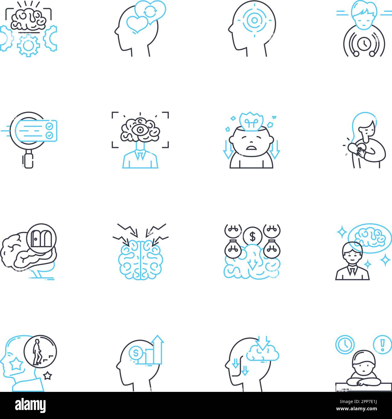 Psychiatric Treatment linear icons set. Therapy, Medication, Counseling ...