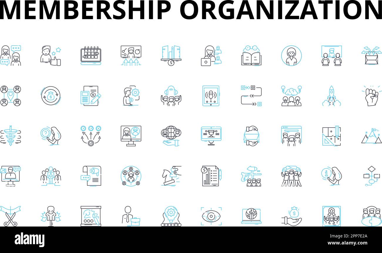 Membership organization linear icons set. Community, Association ...