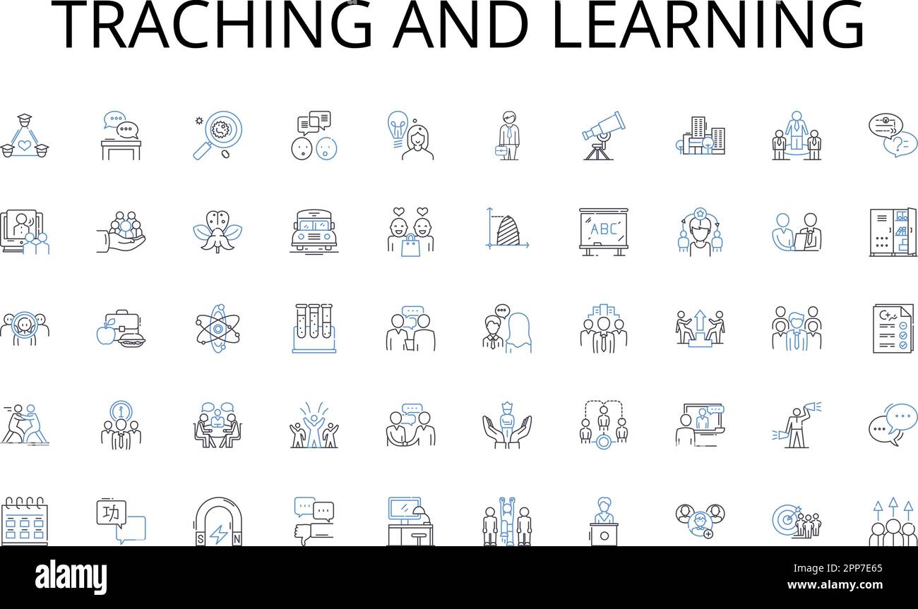Traching and learning line icons collection. Influence, Motivation ...