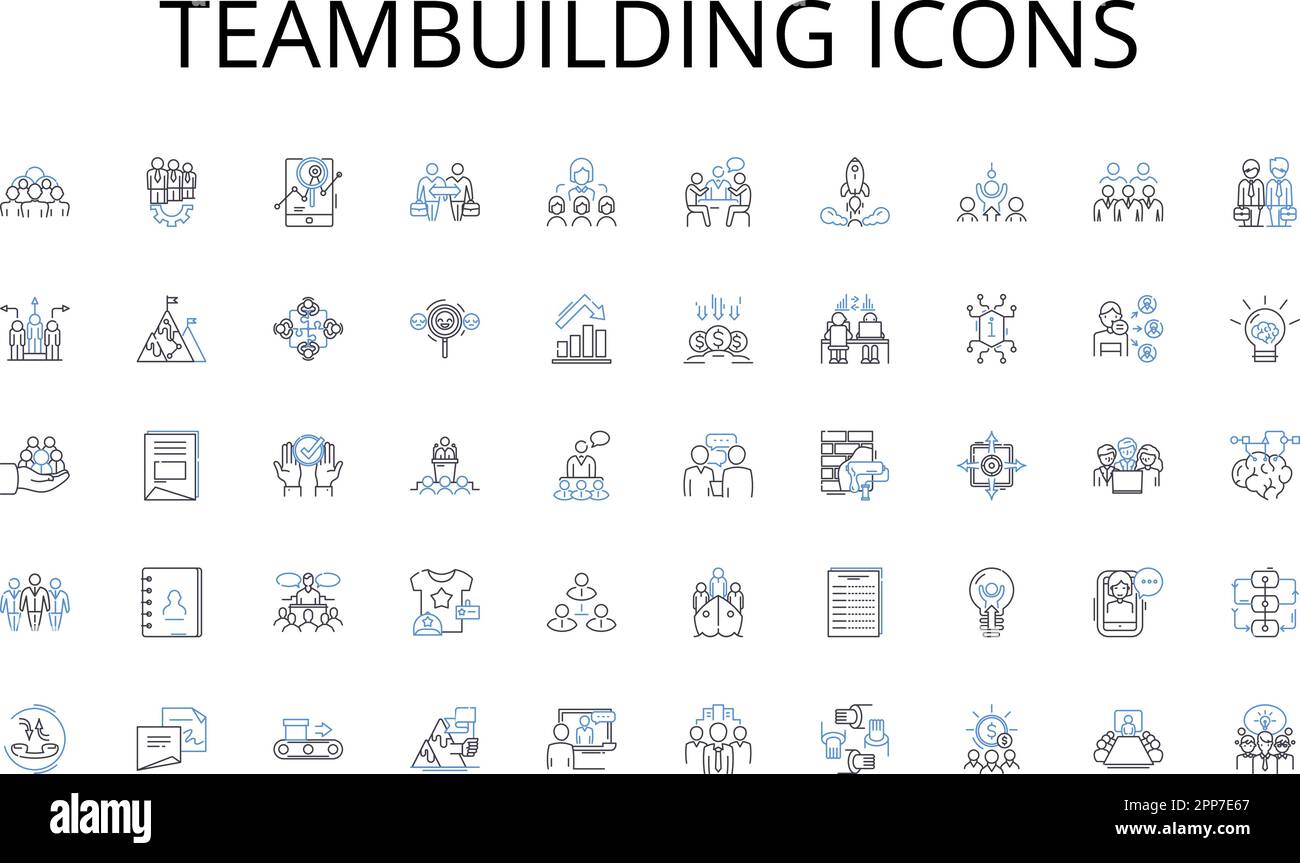 Teambuilding icons line icons collection. Freight, Shipping, Transport ...