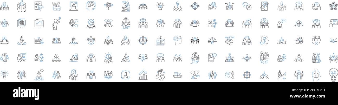 Company entity line icons collection. Innovative, Reliable ...