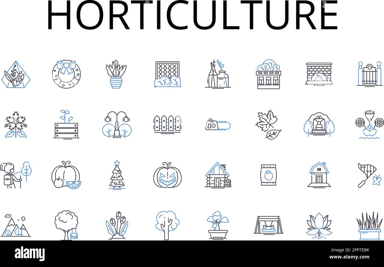 Horticulture line icons collection. Gardening, Cultivation, Agronomy ...