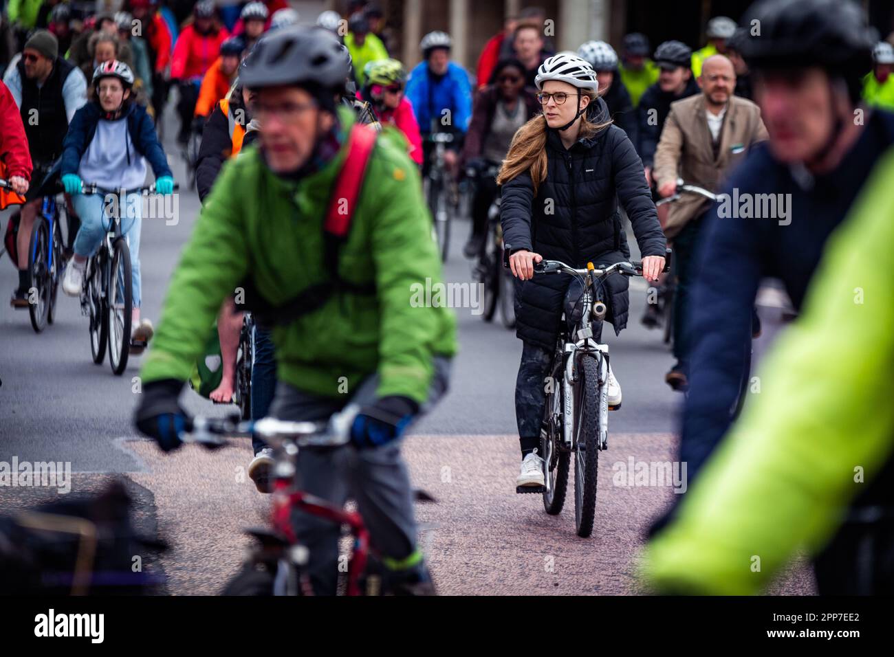 Edinburgh, Scotland. Sat 22 April 2023. Cyclists take part in the Pedal ...