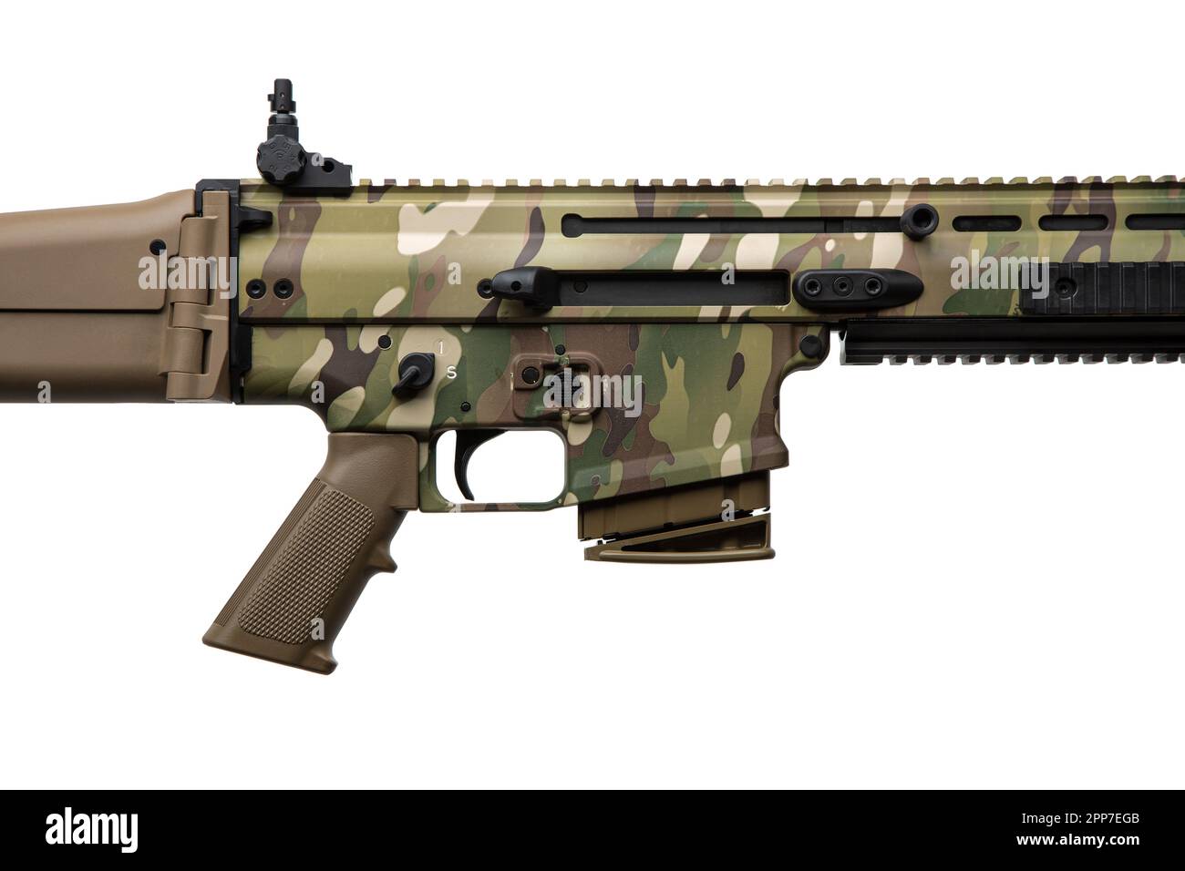 Modern automatic rifle isolated on white background. Weapons for police ...