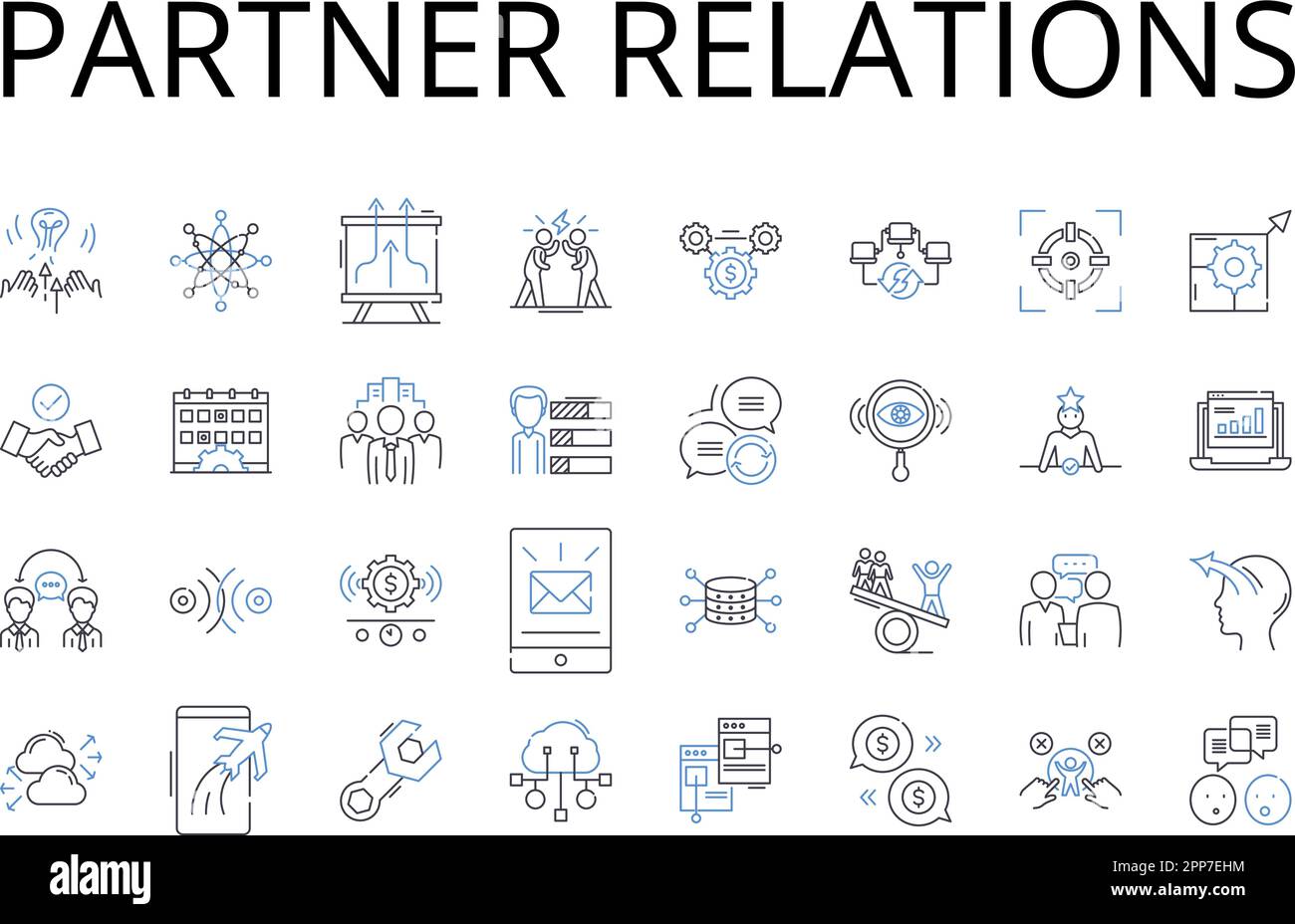 Partner relations line icons collection. Employee engagement, Customer ...