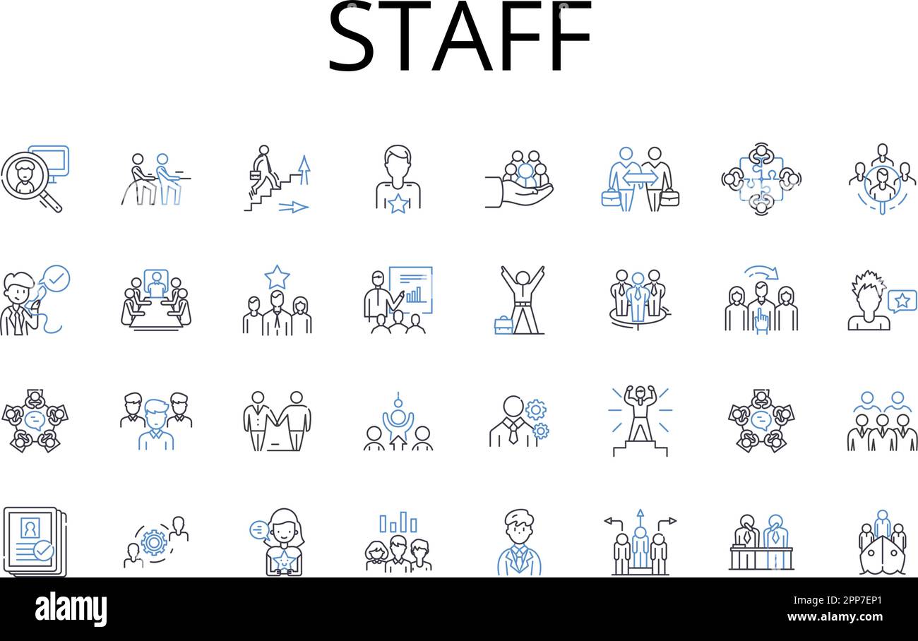 Staff line icons collection. Personnel, Employees, Workers, Team ...