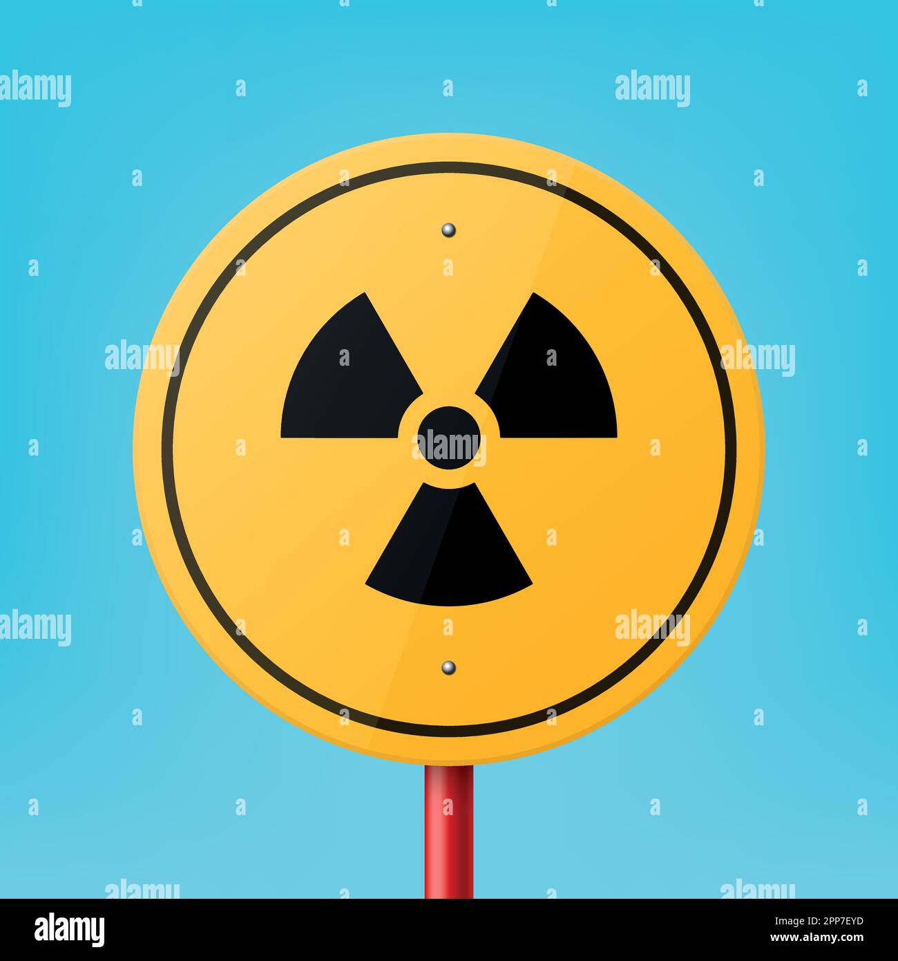 Vector Yellow Blank Round Road Sign Frame with Radiation Sign, Icon ...