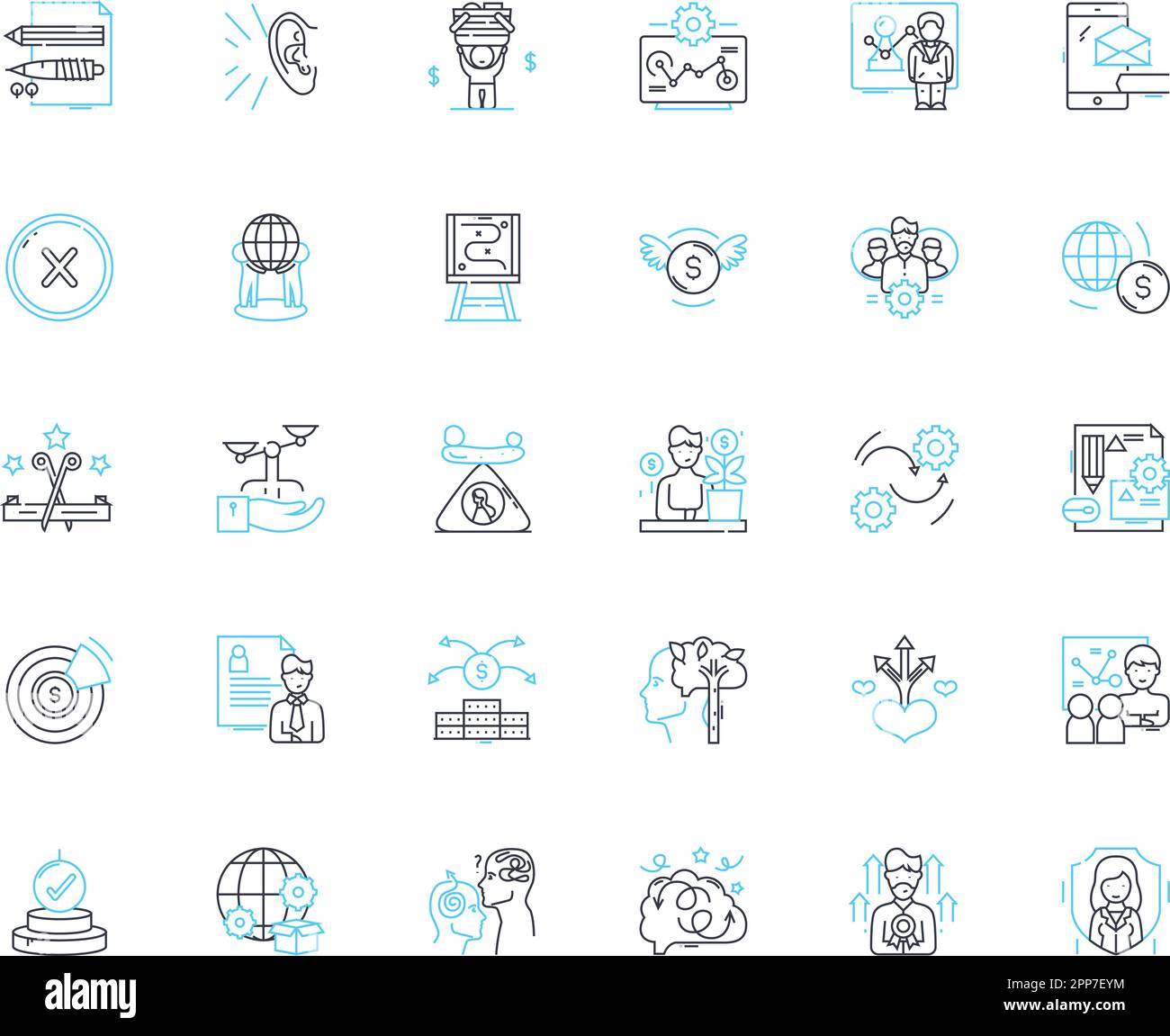 Integrated partnership linear icons set. Collaboration, Alliance ...