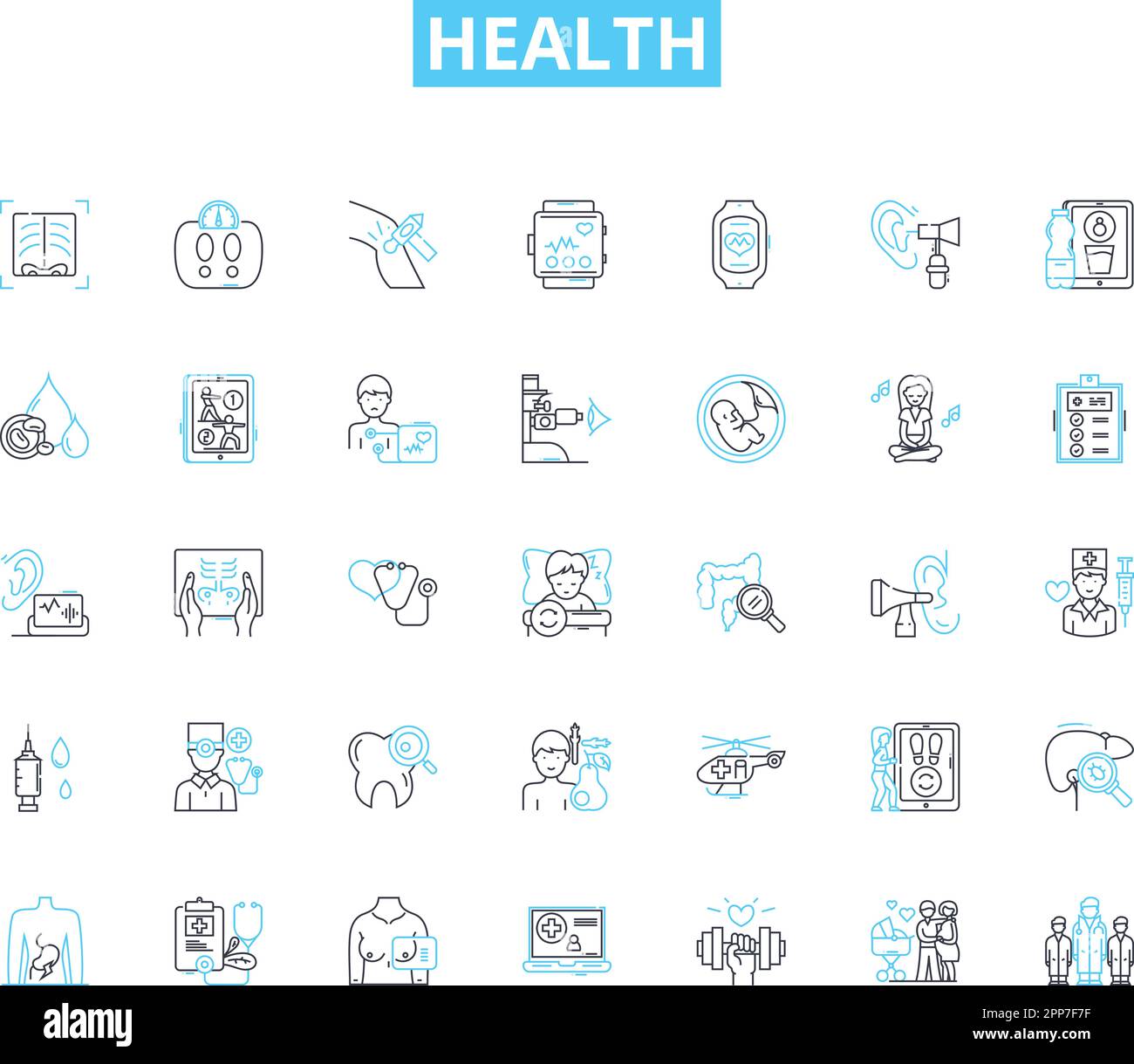 Health linear icons set. Fitness, Nutrition, Wellness, Hygiene, Sleep ... Health linear icons set. Fitness, Nutrition, Wellness, Hygiene, Sleep ...